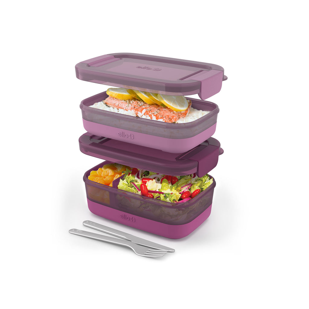 Lunch Bento Stack Plastic Container, Set of 2 – Ello
