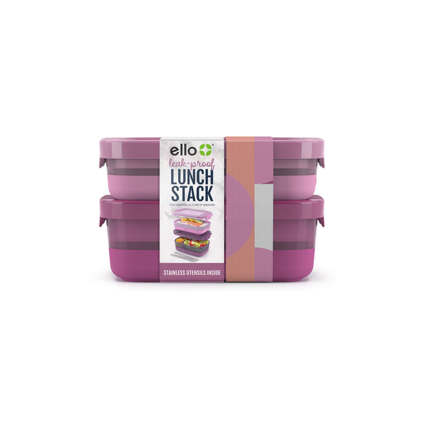 Lunch Bento Stack Plastic Container, Set of 2 – Ello