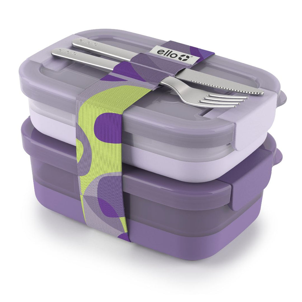 Lunch Bento Stack Plastic Container, Set of 2 – Ello
