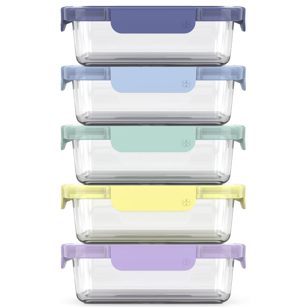 Ello ColorLock Glass 10pc Meal Prep Set
